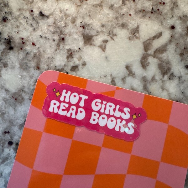 Hot Girls Read Books Sticker Holographic Waterproof Kindle Laptop Funny ...