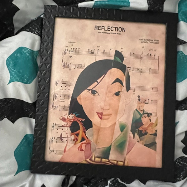Mulan Reflection Sheet Music Art Print - Etsy