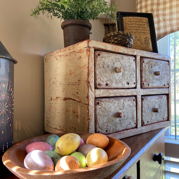 PRIMITIVE WOODEN EGGS | Rustic Easter Decor | Farmhouse Kitchen Decor ...