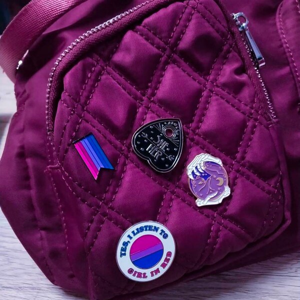 Bisexual Ribbon Pin — Minimalist Queer Pride Subtle Small Accessory ...