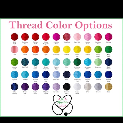 Embroidery Thread Color Swatch Chart Graphic for Your Etsy - Etsy