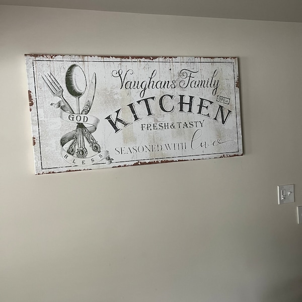 Personalized Kitchen Sign, Family Kitchen Sign, Rustic Kitchen Decor ...