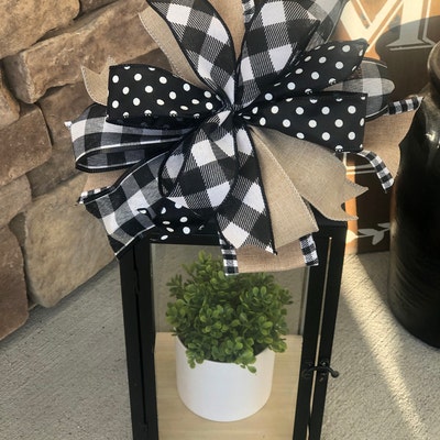 Everyday Lantern Bow Everyday Wreath Bow Decor Bow Everyday Bow Farmhouse Bow Rustic Black Bow ...