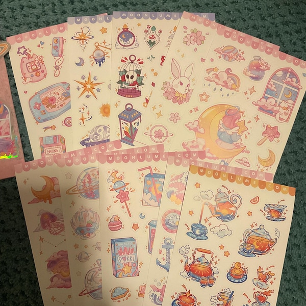 Pastel Gamer - Retro Dreams Sticker Sheet - Video Game Vinyl Waterproof ...