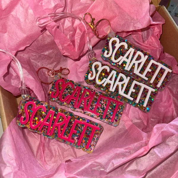 Neon Backpack Tags, Kids Keychains, Personalized Keychain, Acrylic ...