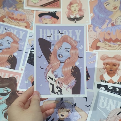 Set of 3 Monster Girl Art Prints, Goth Decor, Macabre Prints - Etsy