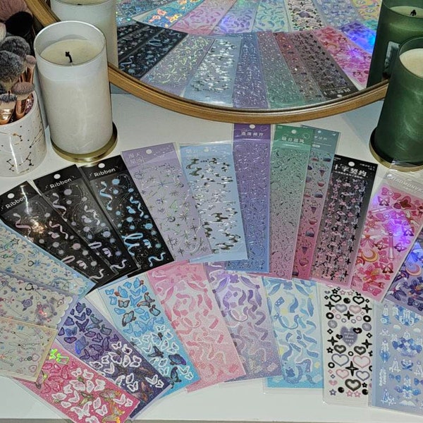 Holographic Magic Wand Sticker Sheet, Kawaii Toploader Deco Sticker ...