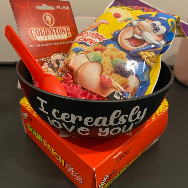 Personalized Valentine's Day Cereal Bowls Gift Set - "i Cerealsly Love ...