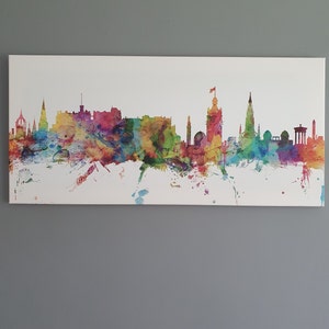 Edinburgh Skyline Canvas, Edinburgh Scotland Cityscape Canvas Art Print ...