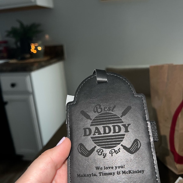 Best Dad by Par Personalized Leatherette Golf Bag Tag, Personalized ...