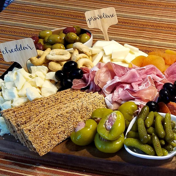 Hand Lettered Cheese Labels Custom Cheese Markers Bamboo Wine and ...