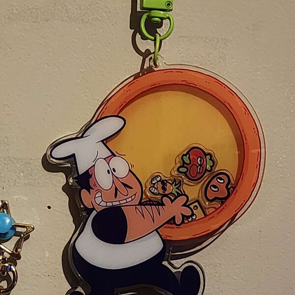 Pizza Tower Game Peppino Shaker Keychain - Acrylic Keychain - Etsy