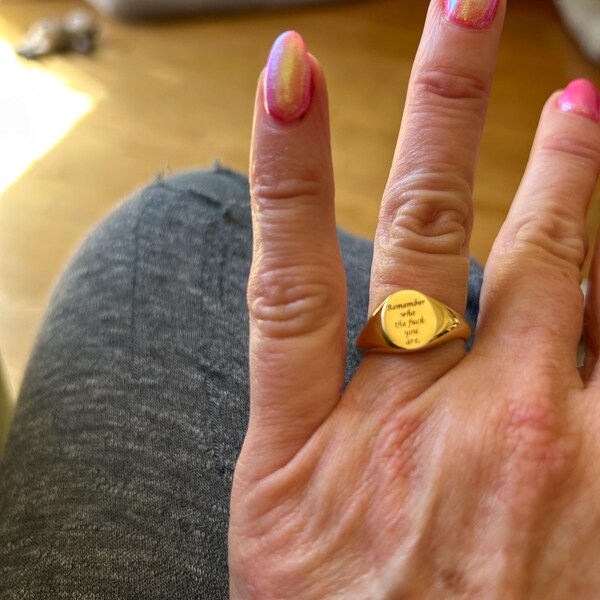 Mickey Mouse Ring Sterling Silver Ring Signet Ring Mickey Ring Engraved ...