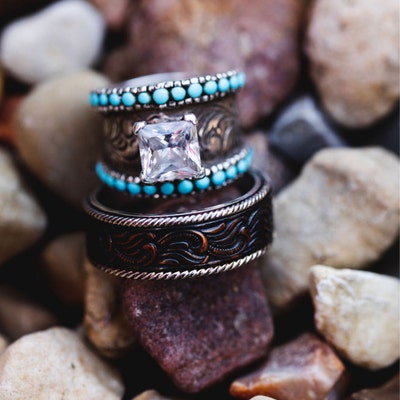 Paisley Western Silver Ring Rustic Sterling Silver Engagement Wedding ...