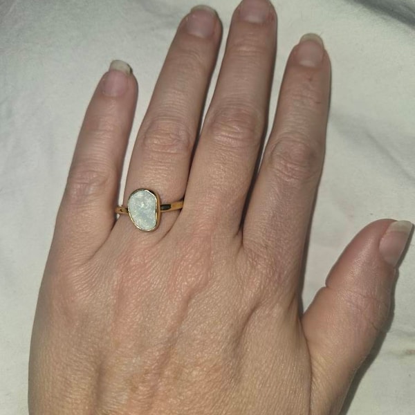 Venetian Glass Intaglio Virgin Mary Silver Ring: Tumble Ring, Vintage ...