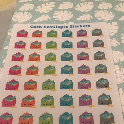 42 Cute Cash Envelopes/budget/save/money Planner Stickers - Etsy