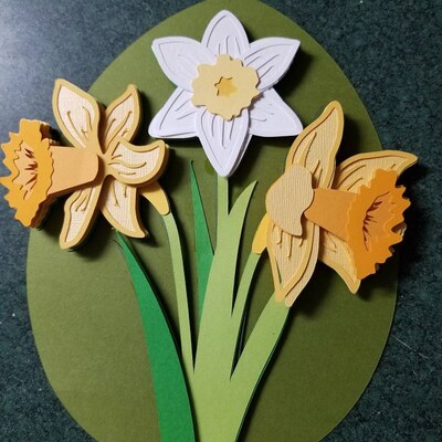 Daffodil SVG File Layered Spring Daffodil Flowers Cutting File - Etsy