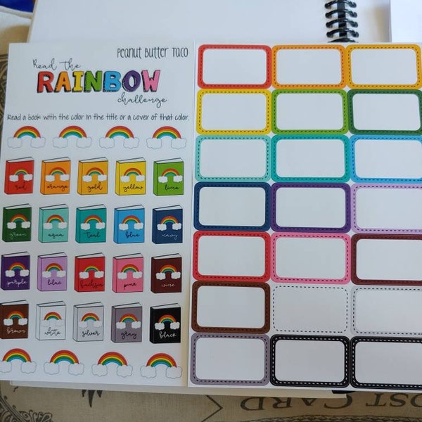 Read the Rainbow - Reading Challenge Planner Stickers - Reading Planner ...