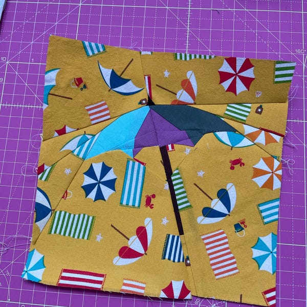 Beach Umbrella Quilt Block: Foundation Paper Piecing Pattern (PDF ...