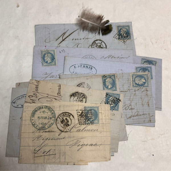 Sets 10 Very Old Letters From France - 1800s - Ephemera - Scrap Booking ...