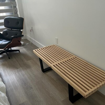 Short Nelson Bench in Ultra-matte Black. Entryway Bench, Mudroom Bench ...