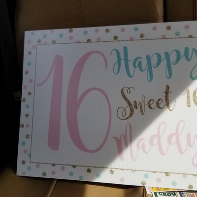 Sweet 16 Birthday Sign, Sweet 16 Yard Sign, Sweet 16 Sign, Sweet ...