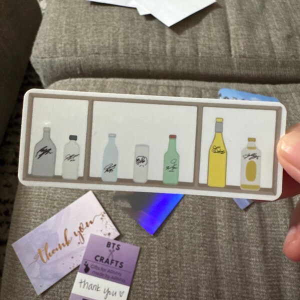 Suchwita BTS Bottle Shelf Sticker | Army BTS Vinyl Sticker, Gift for ...