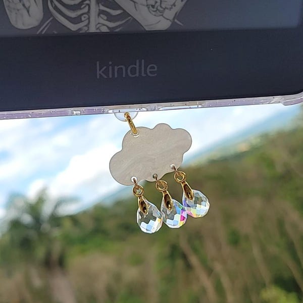 Glass Crystal Phone Charm Anti Dust Plug Kindle Charm USB C Plug Charm ...