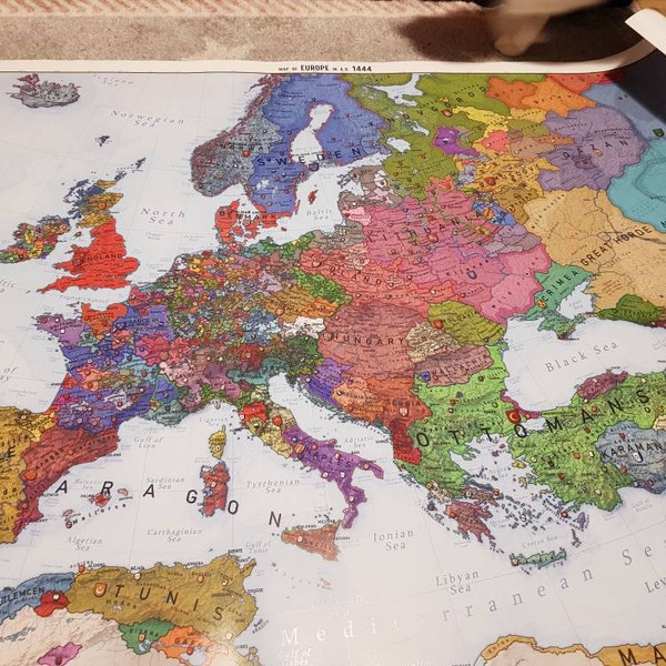 Germany History Map - Holy Roman Empire 1444 - Etsy