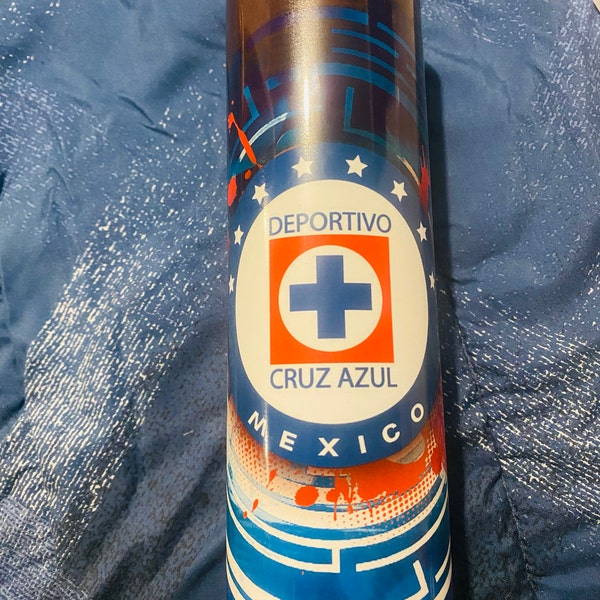 Cruz Azul 20 Oz Skinny Straight Tumbler La Maquina Azul Logo Futbol ...