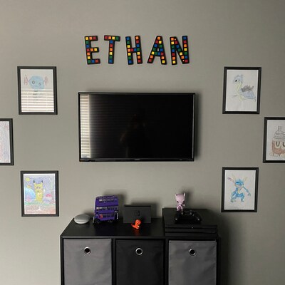 Black brick Script Wall Letters, Embedded With Real Bricks. - Etsy