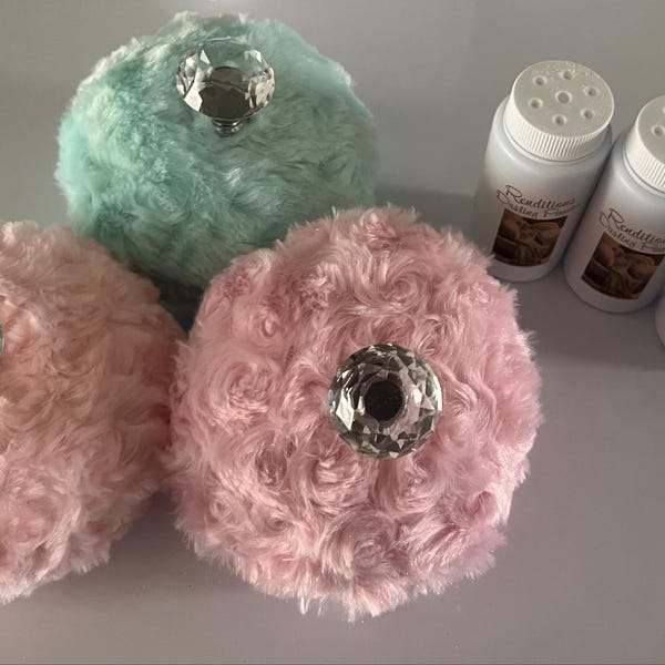 Powder Puff Body Dusting Powder Puff off White Fur Puff With Pink Down ...