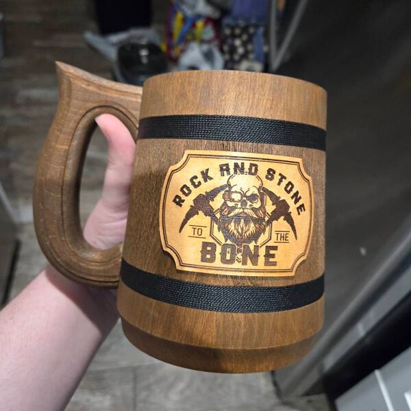 PERSONALIZED Dad Gift VIKING MUG Wooden Beer Stein - Etsy