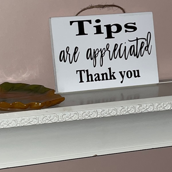 Tips Are Appreciated Thank You Sign Restaurant Salon Signage - Etsy