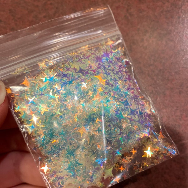 Four Point Sparkle Stars Nail Art Shape Spangles Sequins - Etsy