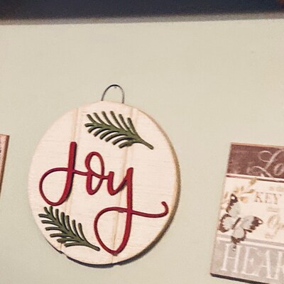 Red JOY Sign, 11 MINI Small Wood Shiplap Sign, Christmas Door Hanger ...