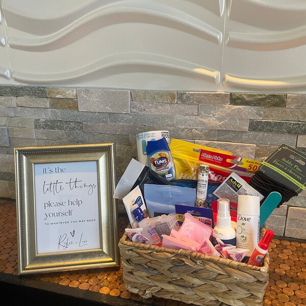 Minimalist Wedding Bathroom Basket Sign Template, Bathroom Sign for ...