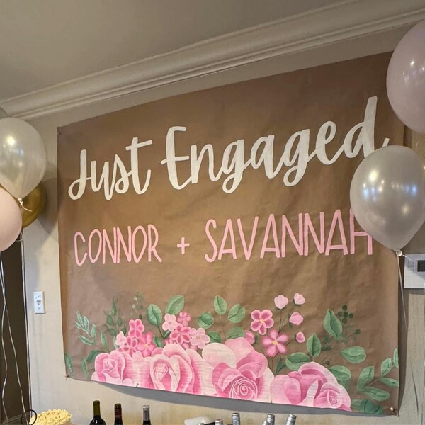 Hand Painted Custom Event Banner, Kraft Paper Custom Banner, Birthday ...