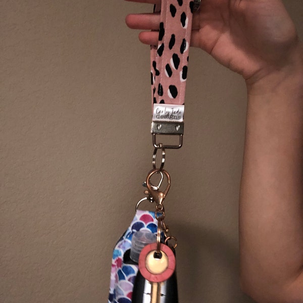 Moo Mood, Key Fob / Cow Print / Wristlet / Key Chain / Wrist Strap ...