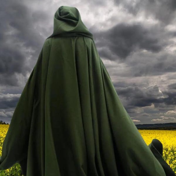Mustard Yellow LINEN Cloak, Hooded Cloak, LARP ~ Renaissance, Medieval ...