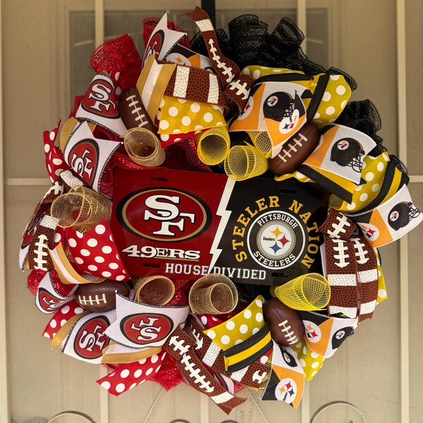 New Orleans Saints Wreath, Saints Front Door, NFL Wreath, Deco Mesh ...