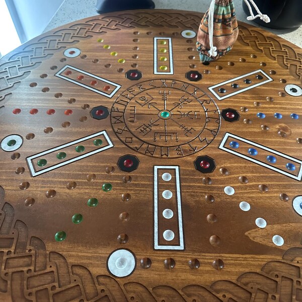 Heirloom Aggravation Board Game- Lakota Star Quilt, Wahoo and Carbles ...