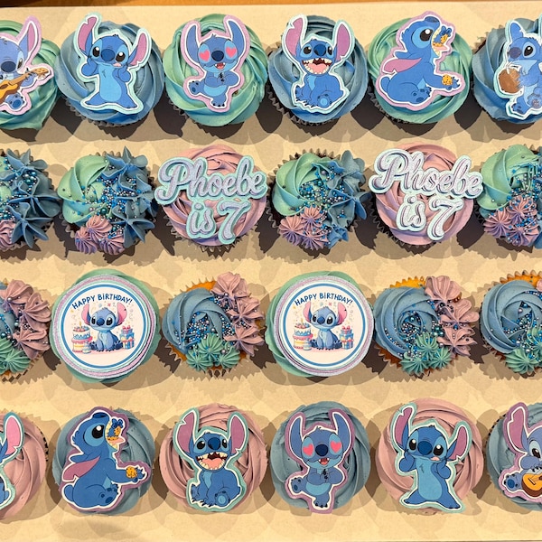 Stitch Cupcake Toppers, Lilo and Stitch, Stitch Party Download, Instant ...