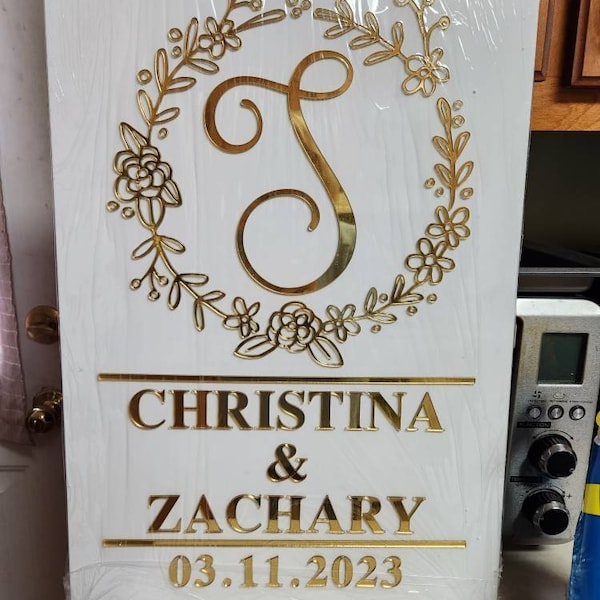 Acrylic Last Name Wedding Sign, 3D Wedding Welcome Sign, Acrylic Sign ...