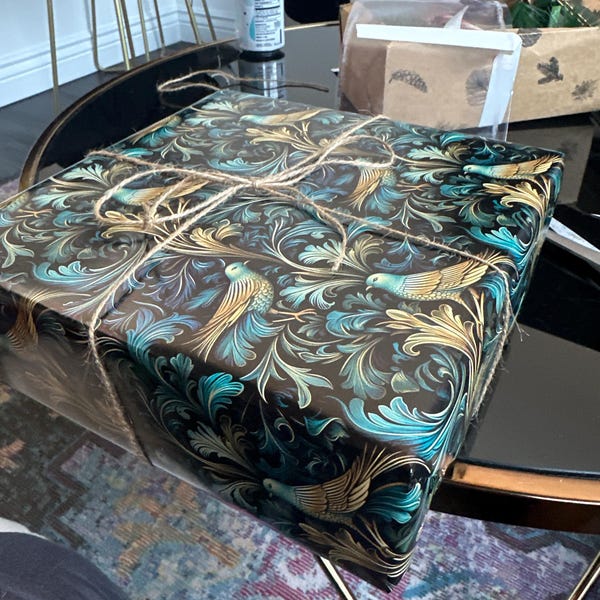 William Morris Inspired Unicorn Wrapping Paper, Christmas Gift Wrap ...