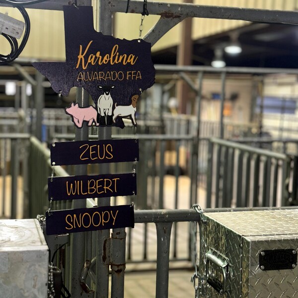 FFA Pig Stall Sign, Stall Name Tag, FFA Stall Animal Sign, Animal Name ...