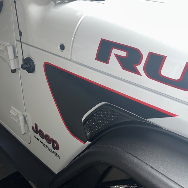 Black on Black Topographical Map Fender Vent Premium Wrap Decal for ...