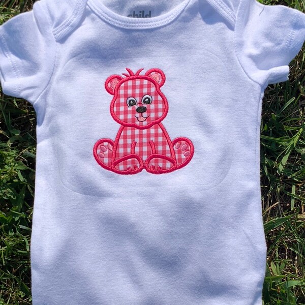 Applique Bear Machine Embroidery Design Zoo Baby Cub Boy Cute Animal ...