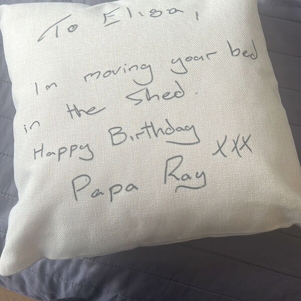 Handwriting Cushion, Personalised Cushion, Actual Writing Cushion ...