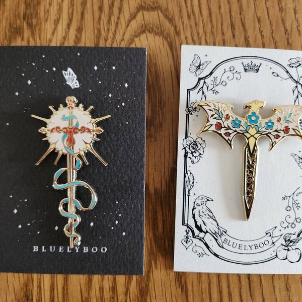 Fantasy Pins - Gold Hard Enamel Lapel Pin Gaming Bookish Dnd Book ...